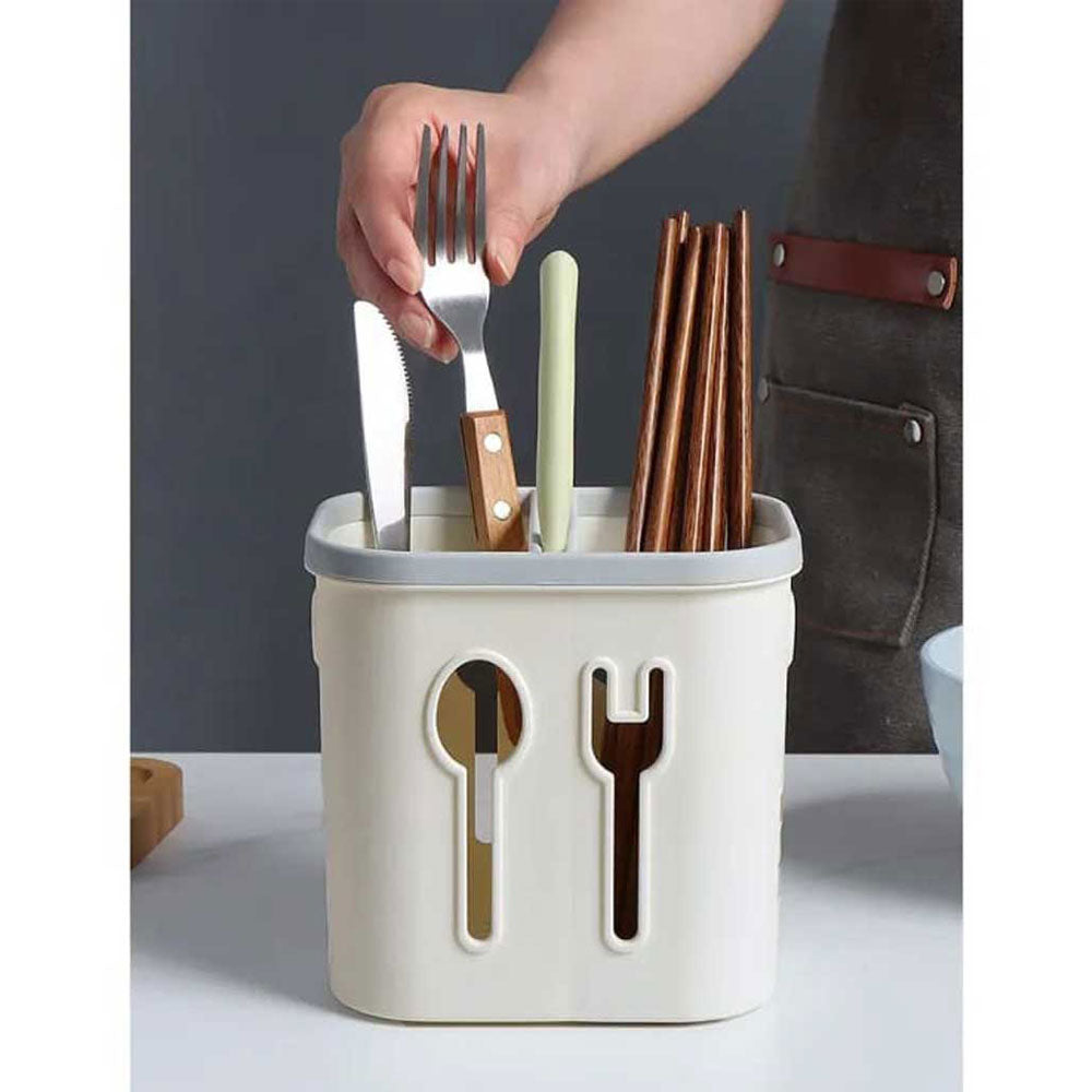 Two Grids Knife Fork Spoon Storage Box, Multifunctional Cutlery Storag ...