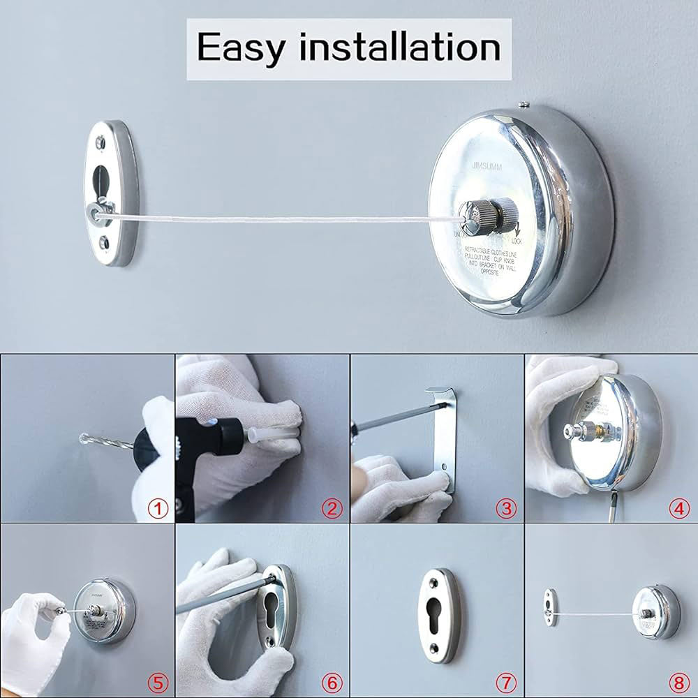 Retractable Stainless Steel Clothesline Rope – Funky Flair